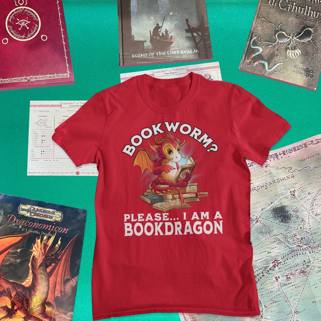 Bookworm? Please... I Am a Bookdragon | Book Lover Gift | Dungeons ...