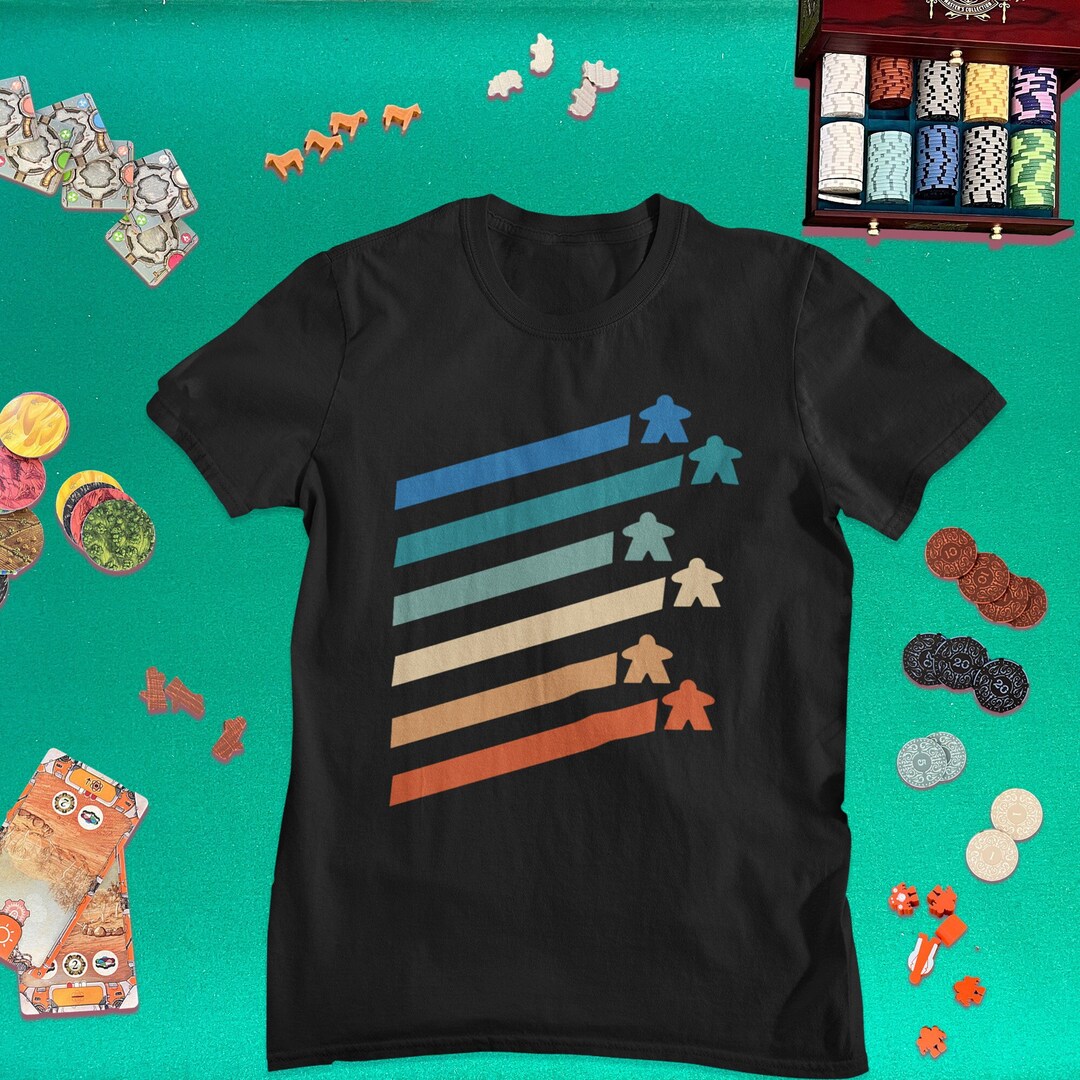 Vintage Rainbow Meeple Delight Shirt | Board Gamer T-shirt | Board ...