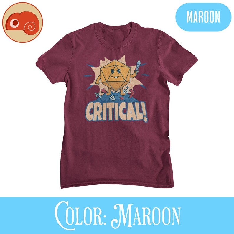 D20 Critical Hit Shirt Dungeons & Dragons T-shirt RPG Adventurer Tee ...