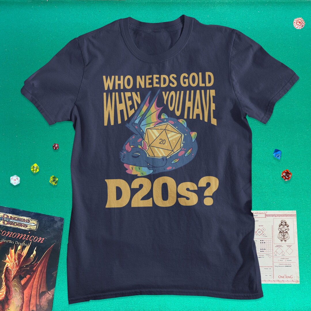 D20 Dragon's Treasure | Dungeons & Dragons T-shirt | RPG Tee | Dnd Gift ...
