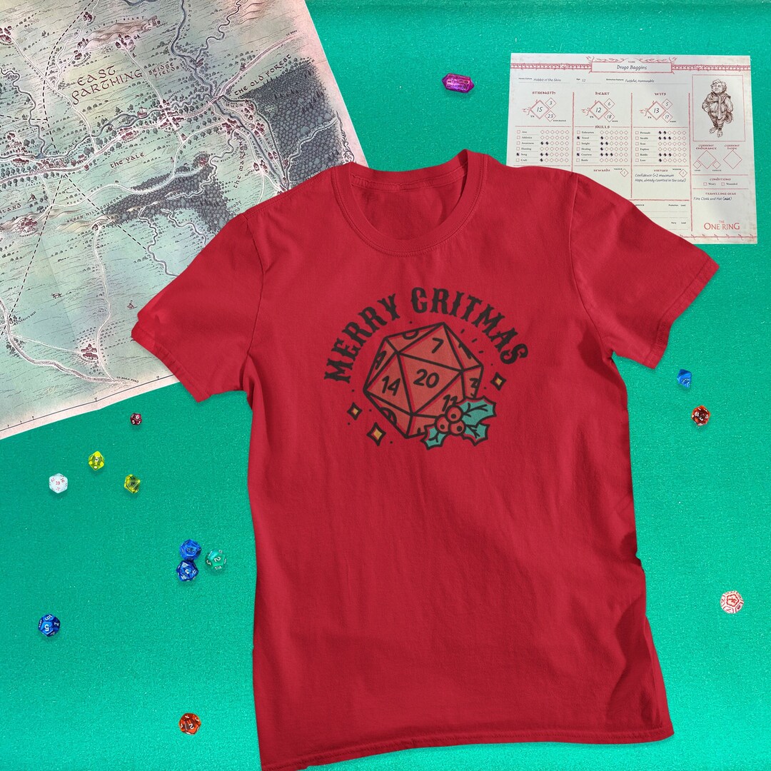 Merry Critmas | RPG Gaming Christmas Design | Dungeons & Dragons T ...