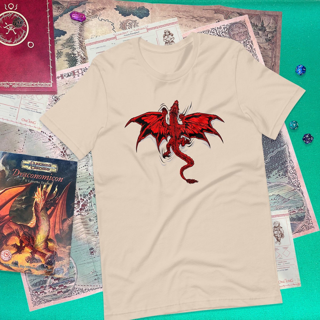 Cute Little Climbing Red Dragon Shirt | Dungeons & Dragons Kawaii T ...