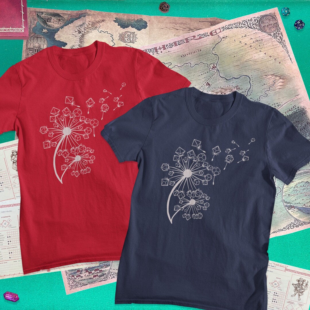 Dandelion Flower RPG Dice Dungeons & Dragons T-shirt | Dnd Shirt Gifts ...