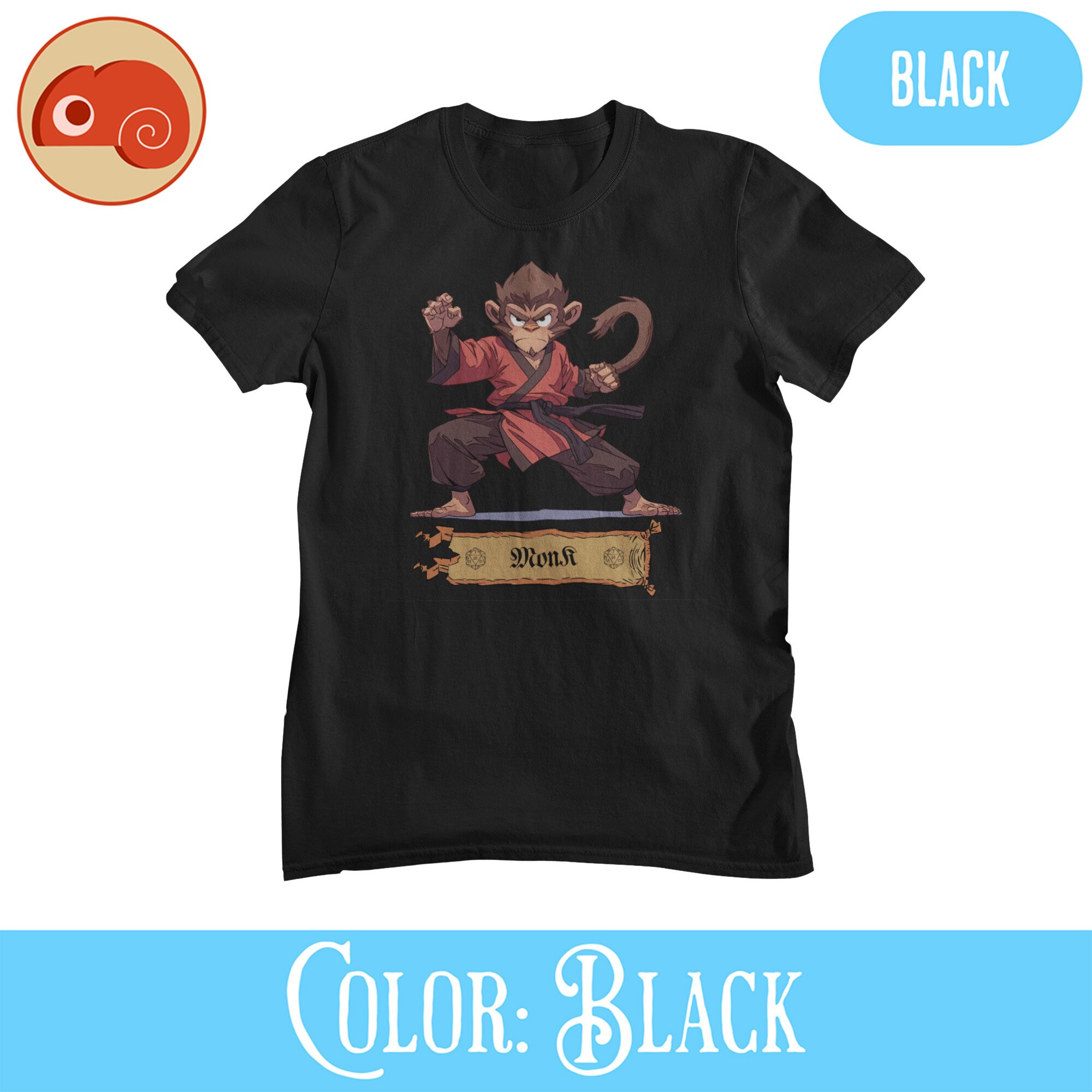 Monkey Monk Dnd Character Class Shirt | Dungeons & Dragons T-shirt ...