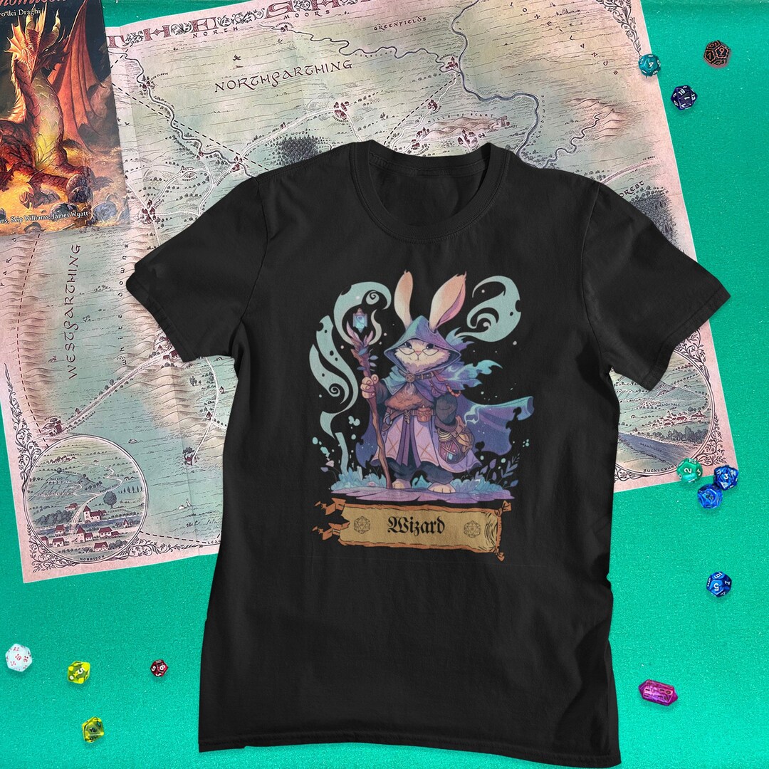 Bunny Wizard Dnd Character Class Shirt Dungeons & Dragons T-shirt RPG ...