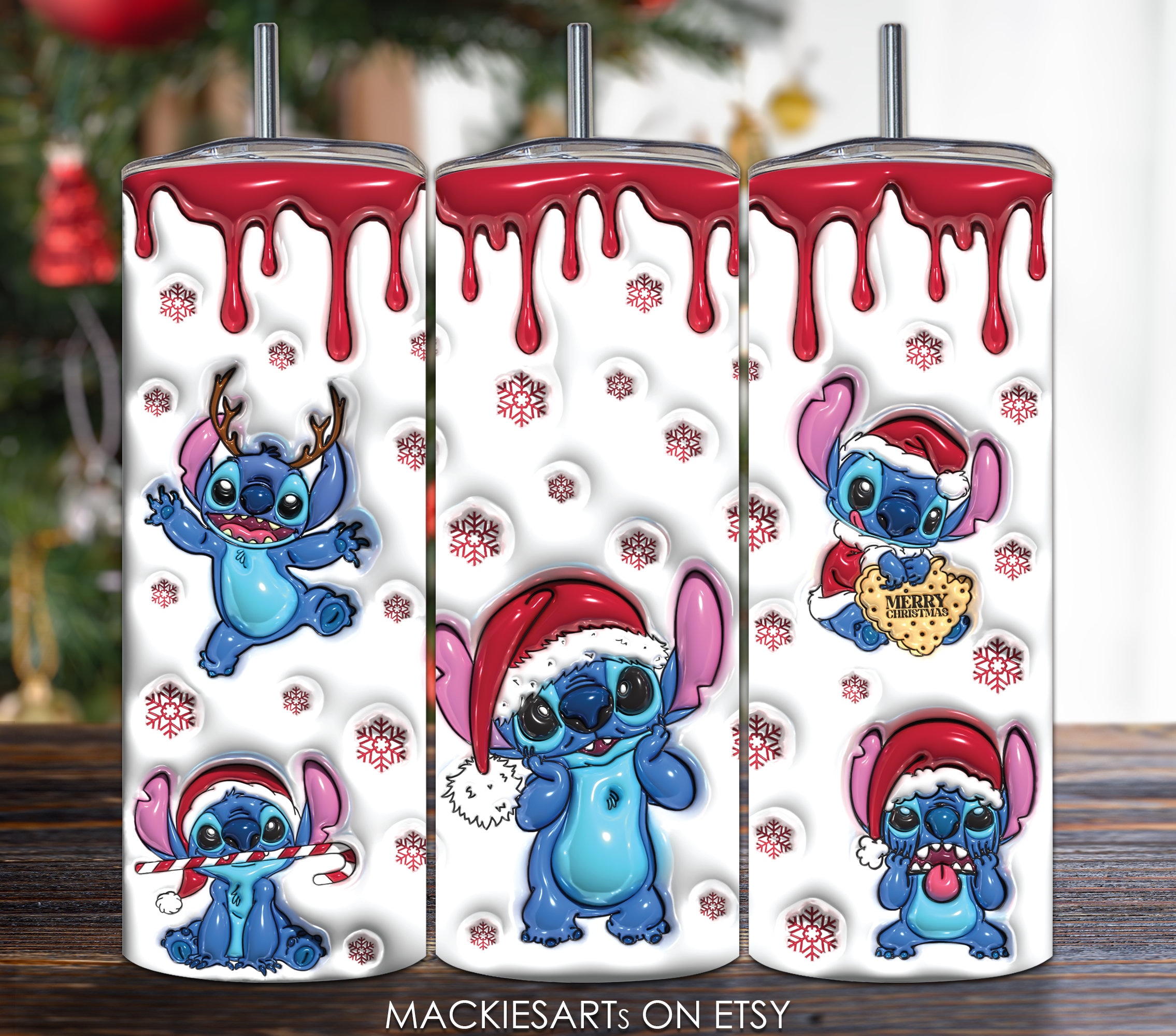 Stitch Tumbler Wrap, Stitch PNG, 3D Puff Tumbler Wrap, 3D Coffee Puffy ...