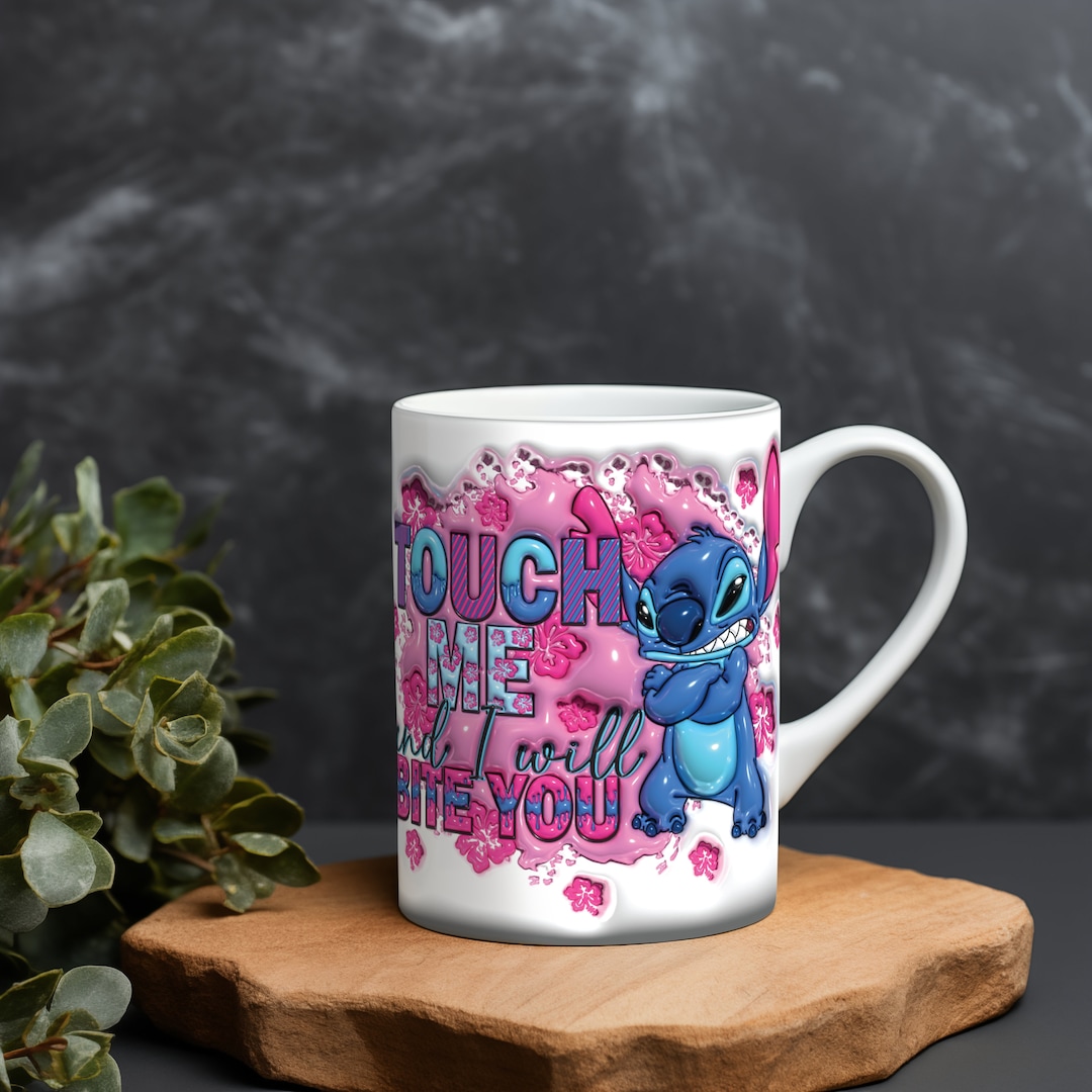 3D Stitch Mug Wrap, Stitch PNG, 11OZ Becher Sublimation Wrap 3D Stitch ...