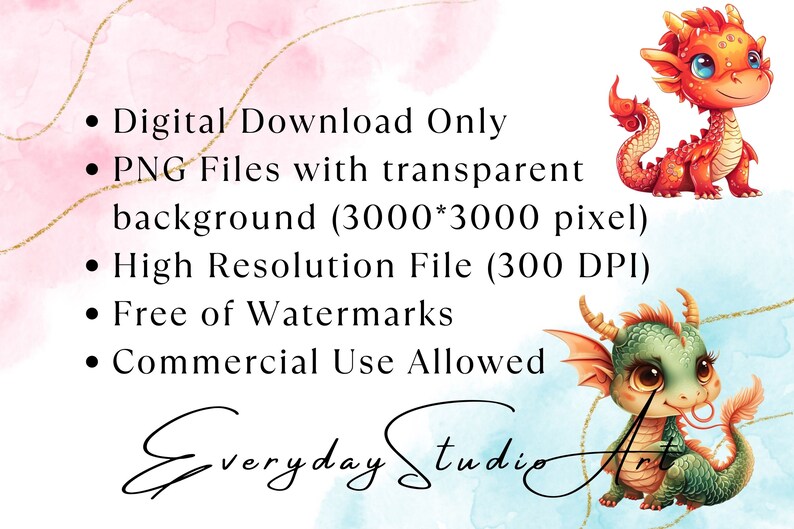 Red Chinese Dragon Clipart, 12 PNG Hight Quality, Digital Download ...