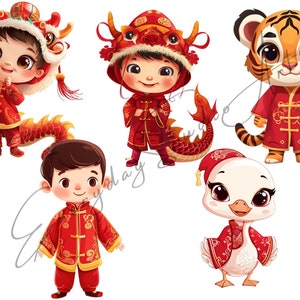 Cute Chinese New Year Clipart, 11 PNG Hight Quality, Digital Download ...