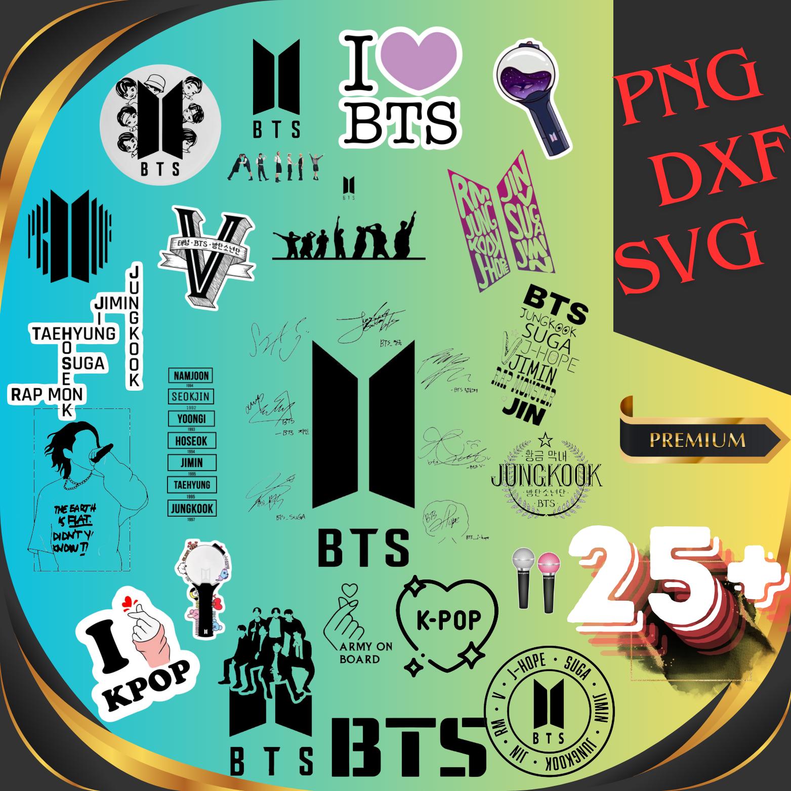BTS Svg Bundle, Bts Png, Kpop Svg Files for Cricut, Bt21 Svg, T-shirt ...