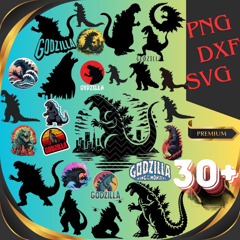 Godzilla Svg - Etsy
