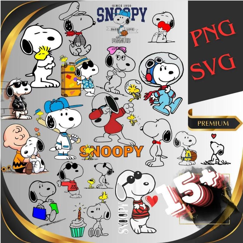 Snoopy Svg - Etsy