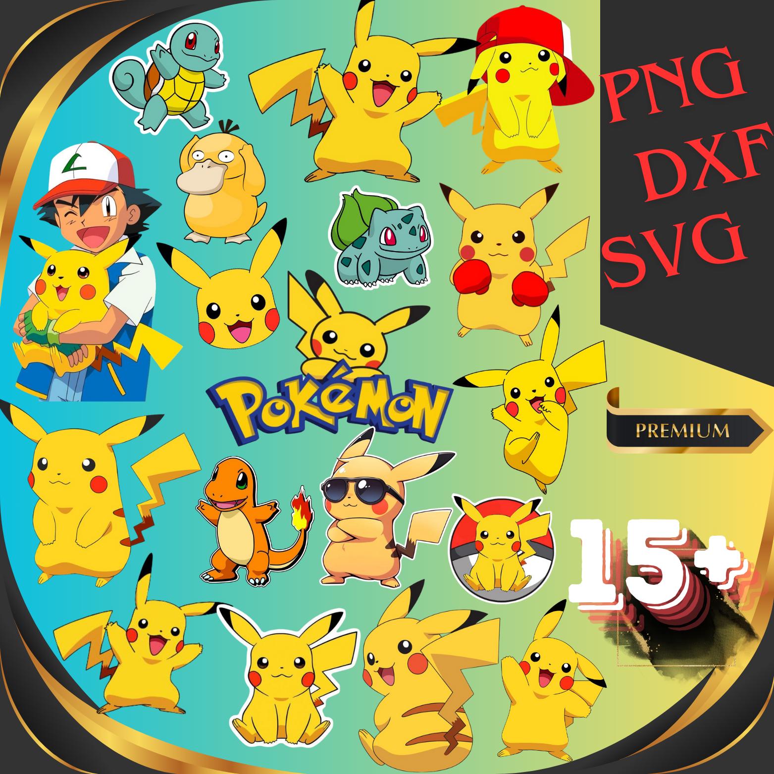 Pokemon SVG Bundle, Pokemon Font Svg, Pikachu Svg Files for Cricut and ...