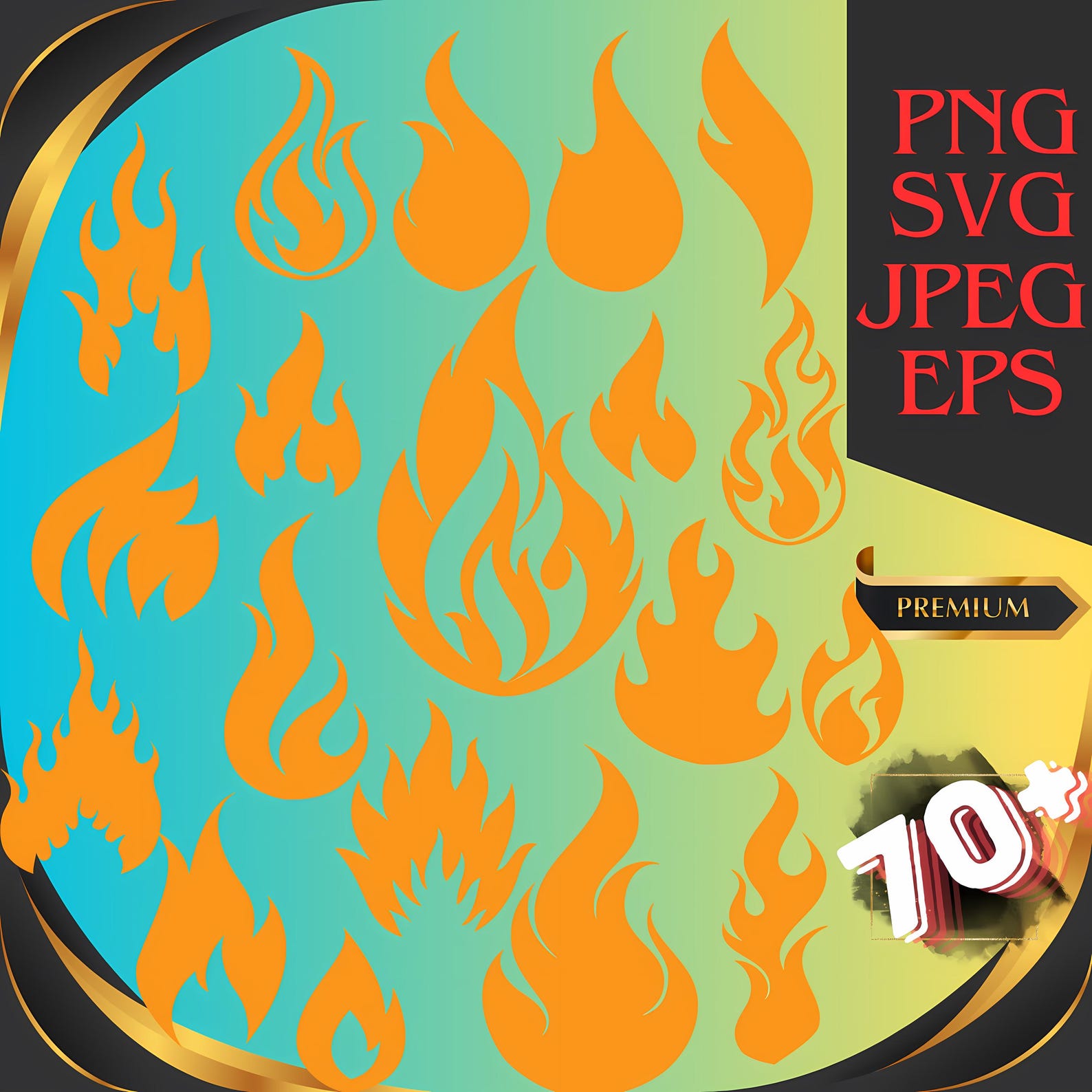 Fire SVG Bundle, Fire Clipart, Fire Svg Files, Fire Flames Svg, Flames ...