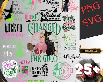 Bundle Wicked Movie SVG PNG, Wicked PNG, Wicked Vinyl, Wicked Cricut ...