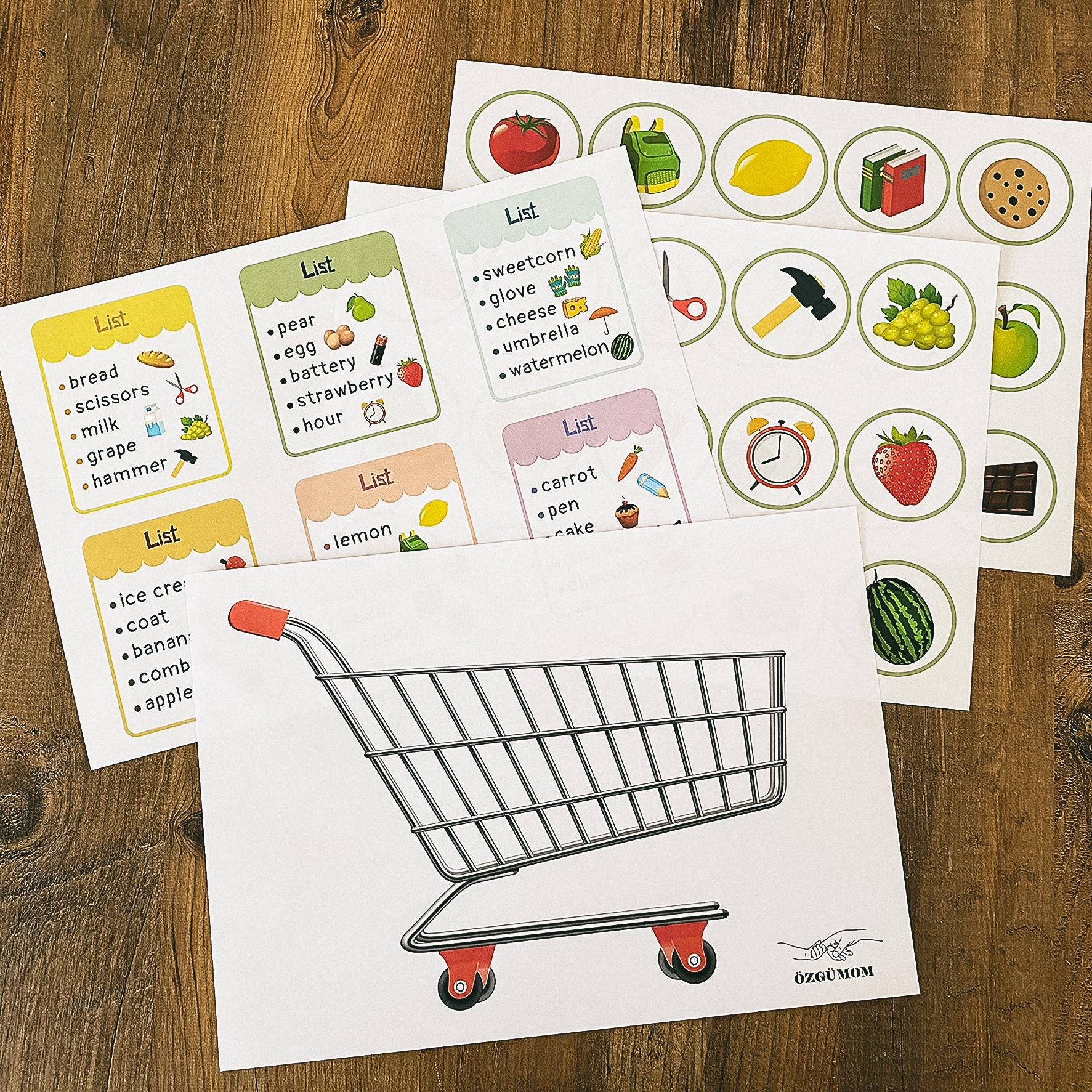 Montessori Grocery Shopping List Game – Printable Kids Learning ...