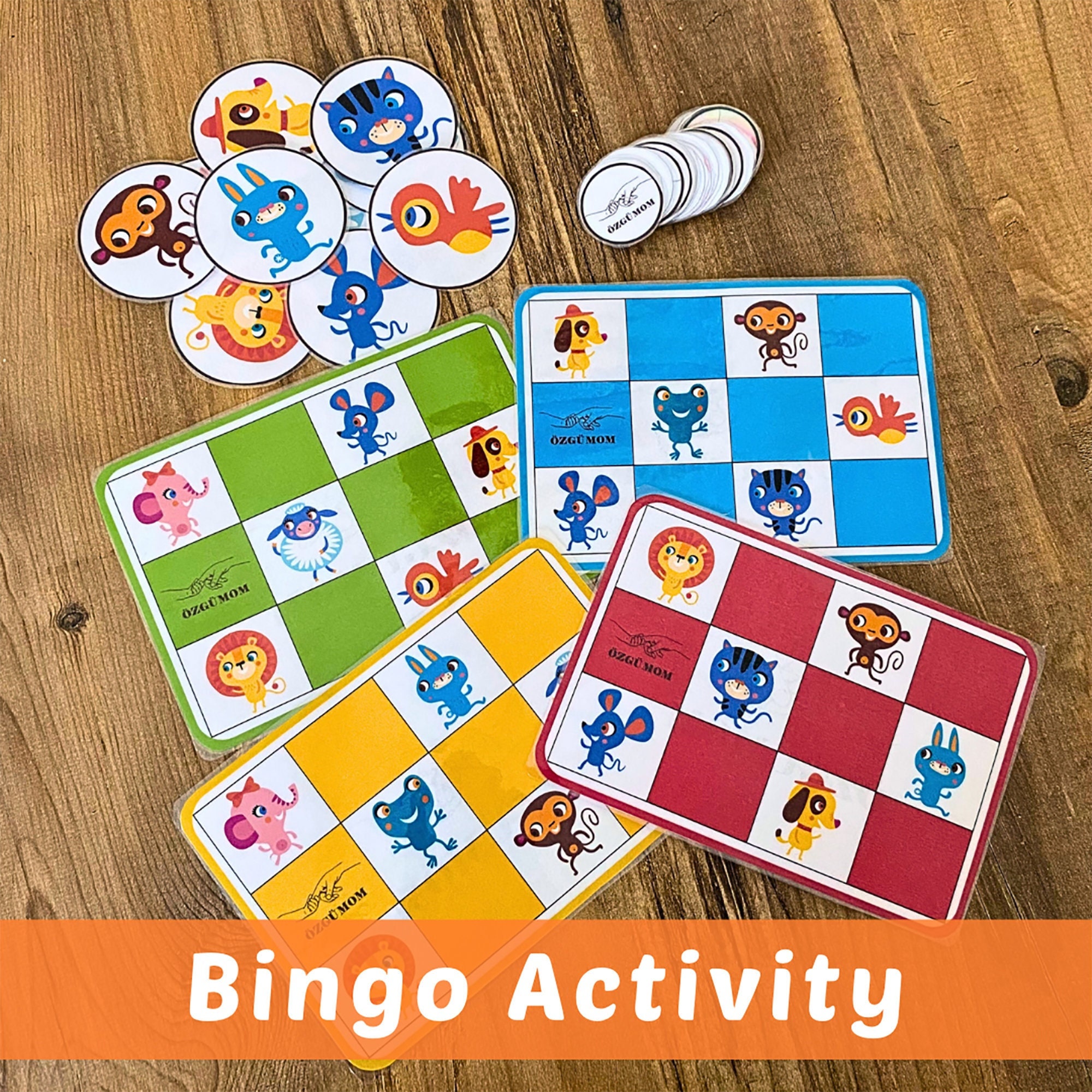 Kids Bingo Activity/animal Bingo/kids Digital - Etsy