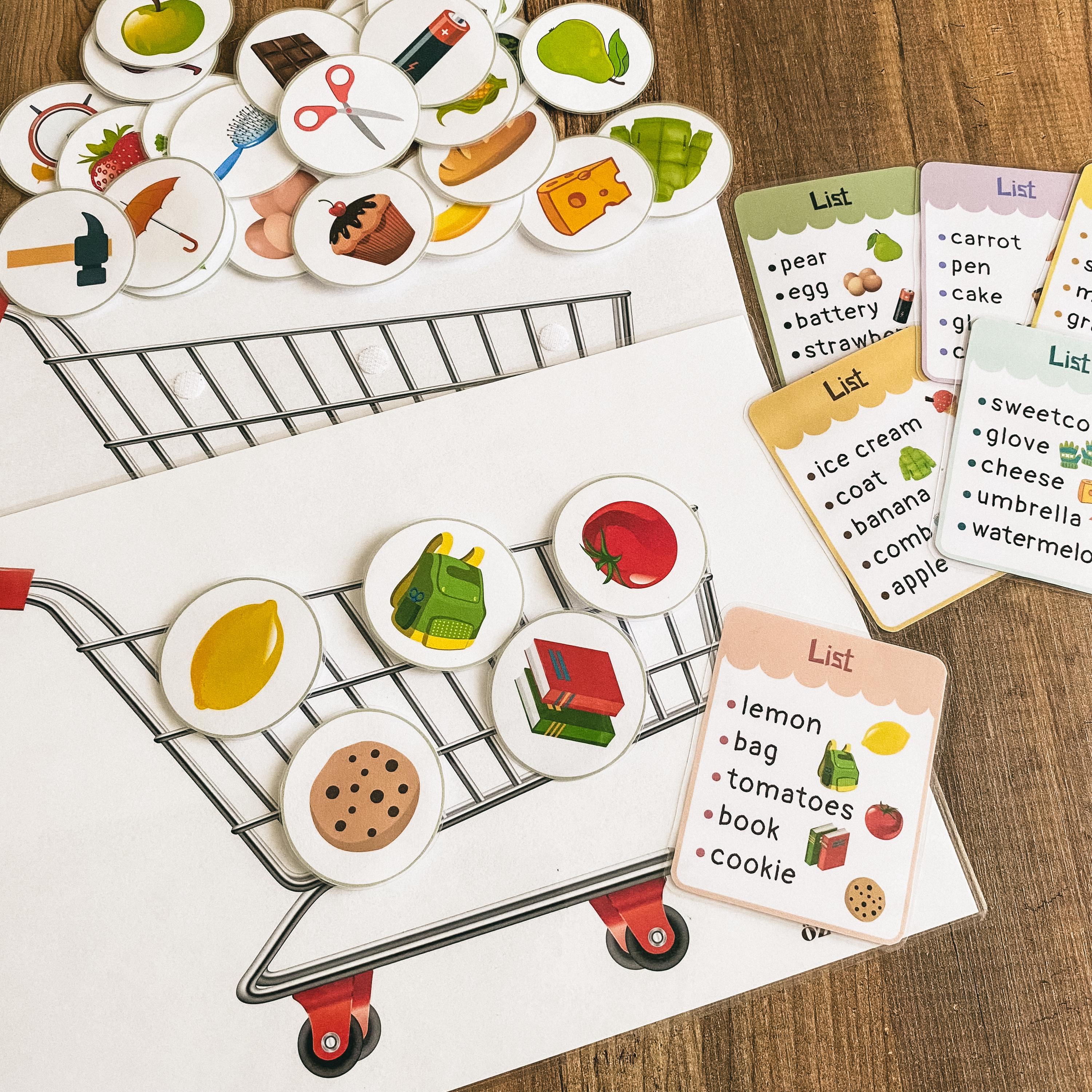 Montessori Grocery Shopping List Game – Printable Kids Learning ...
