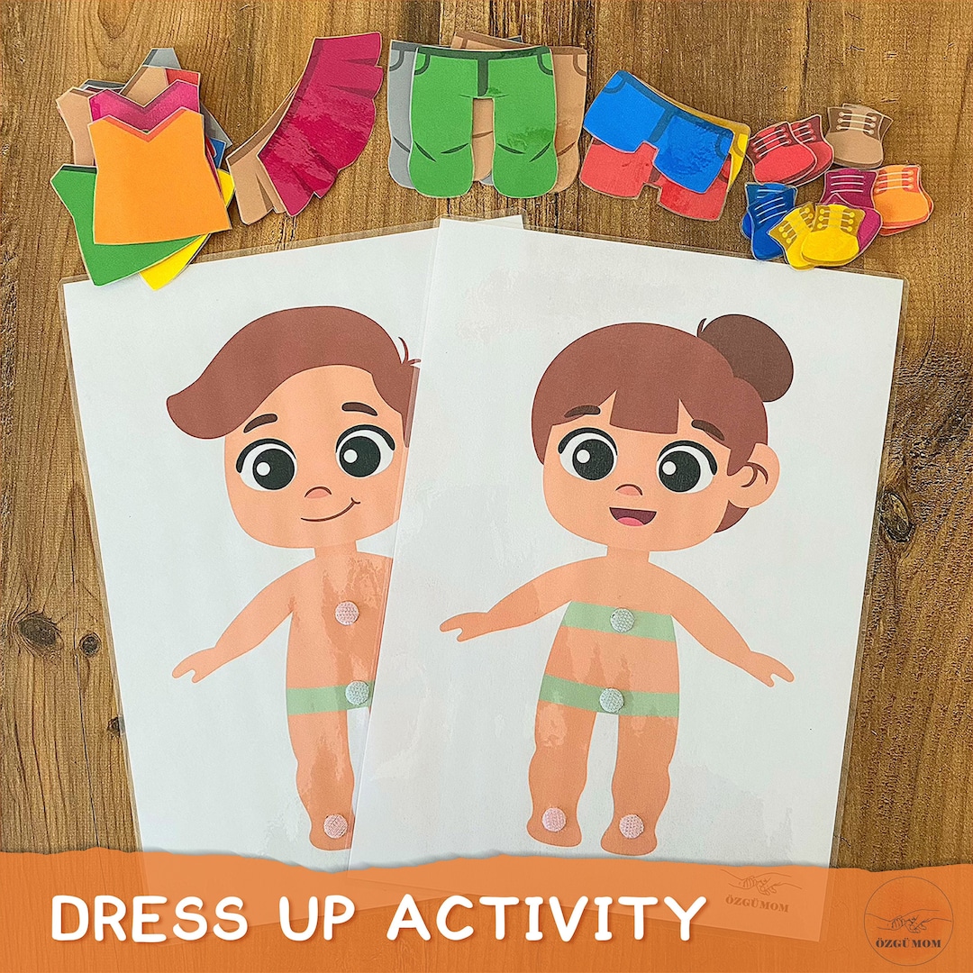 Dress up Kids Worksheet/dress up Game/preschool Printable Activity ...