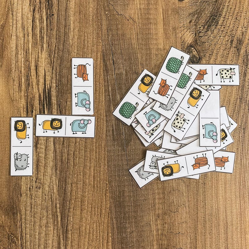 Animal Domino Game – Printable Matching Activity for Kids PDF - Etsy