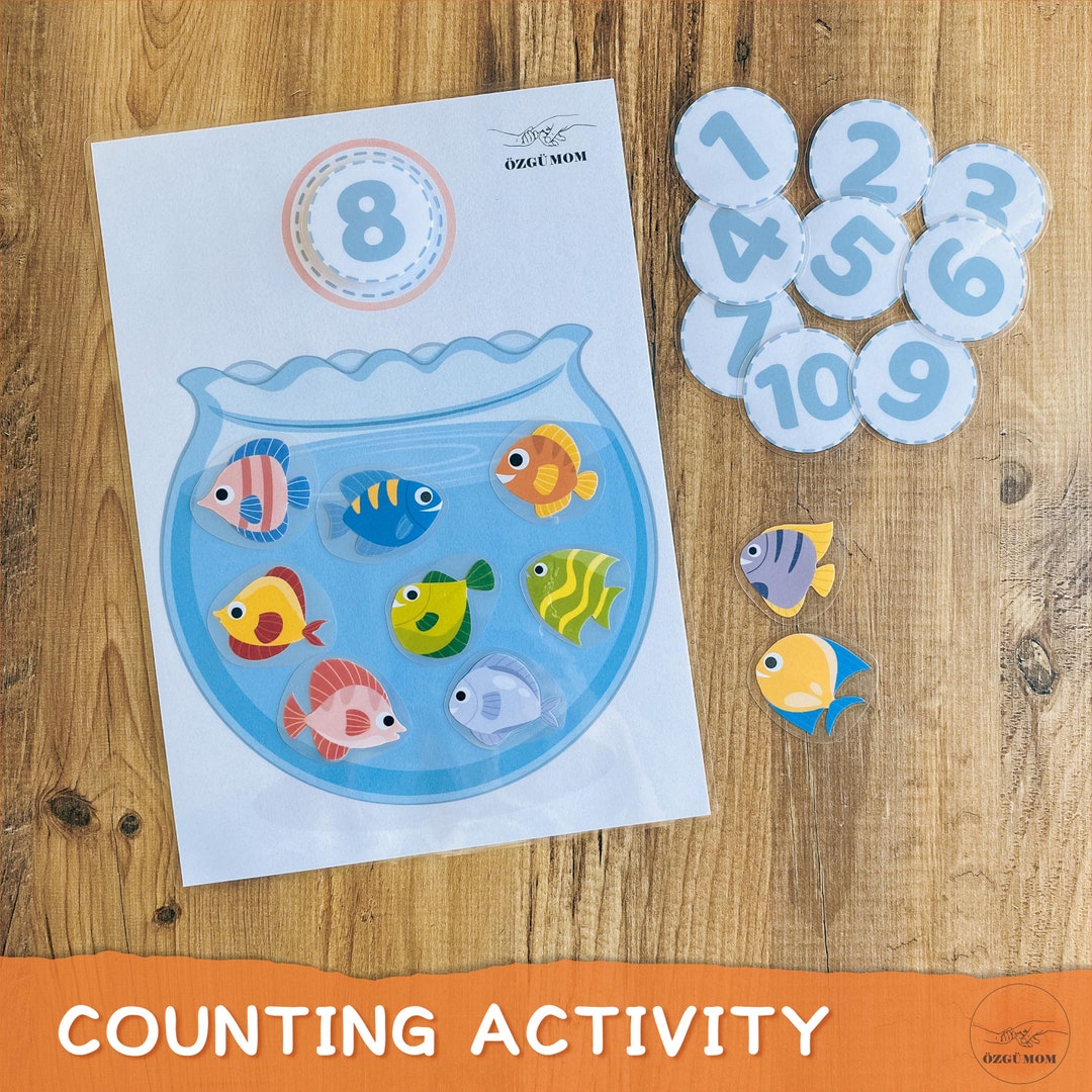 Fish Counting Activity – Montessori Number Match Printable PDF - Etsy