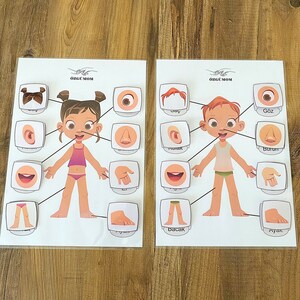 Body Parts/body Parts Printable Activity/homeschool Montessori/learning ...