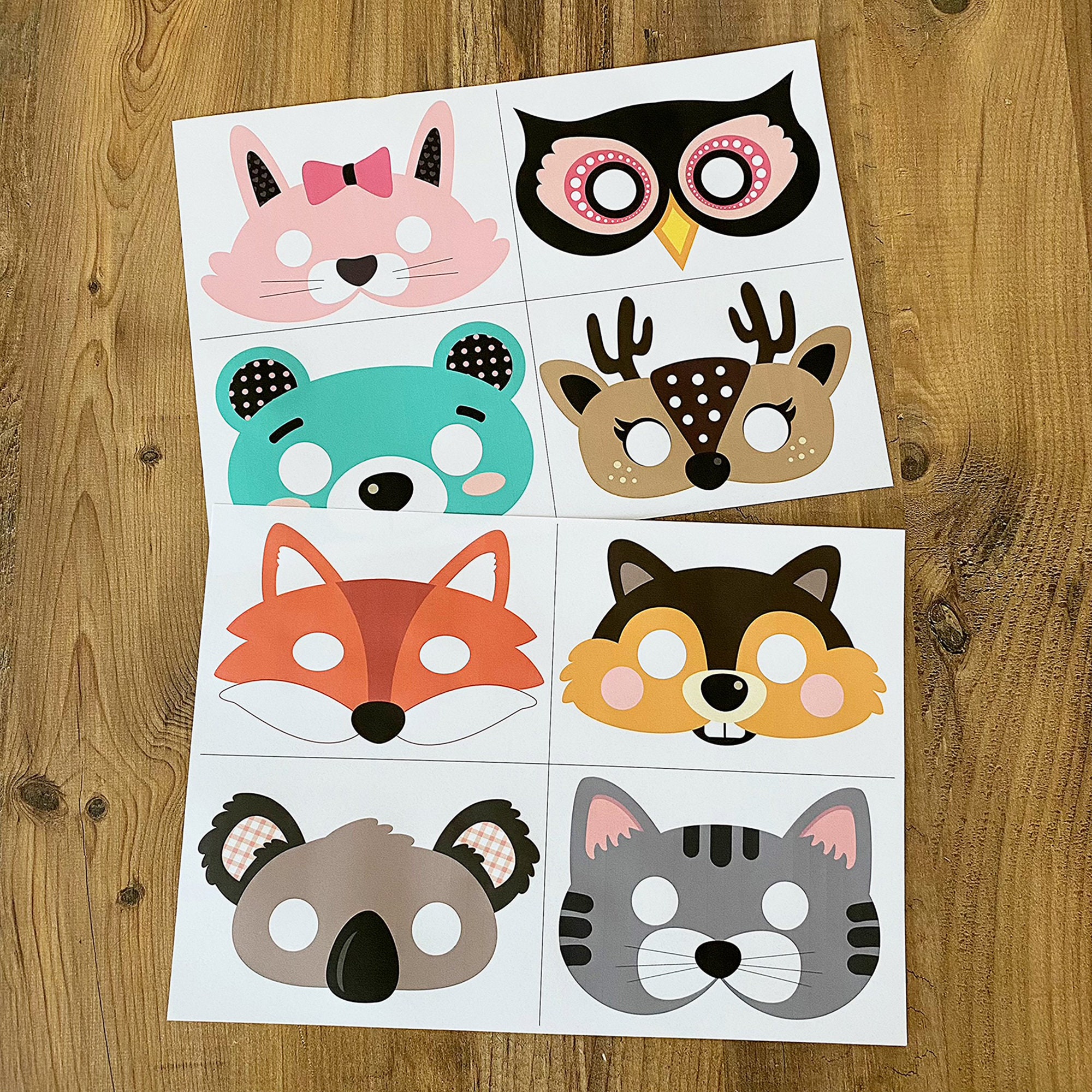 Animal Masks for Kids/ Animal Mask Printable/kids Party Masks/printable ...