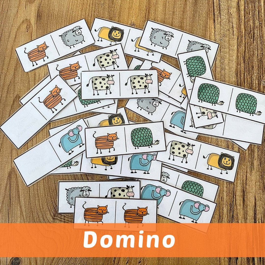 Domino Kids Game/domino Game/animal Domino Game/domino Activity Kids ...