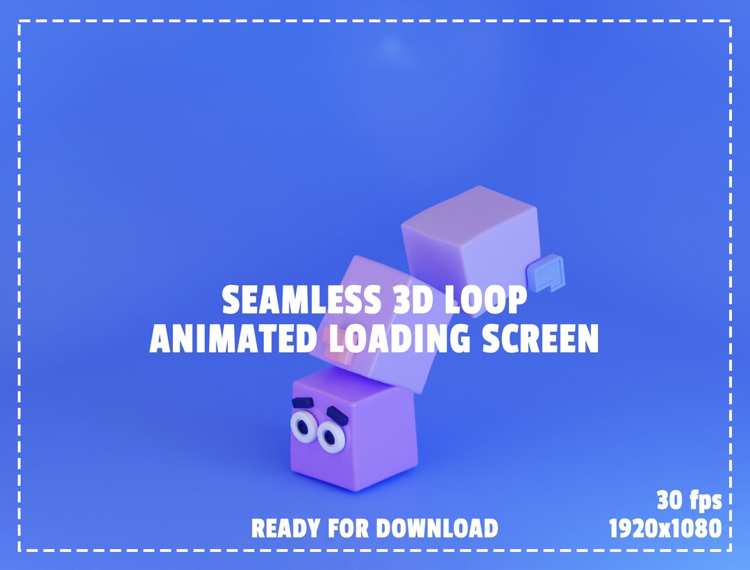Seamless 3D Animation Bubblegum Cubes Loading Screen - Etsy