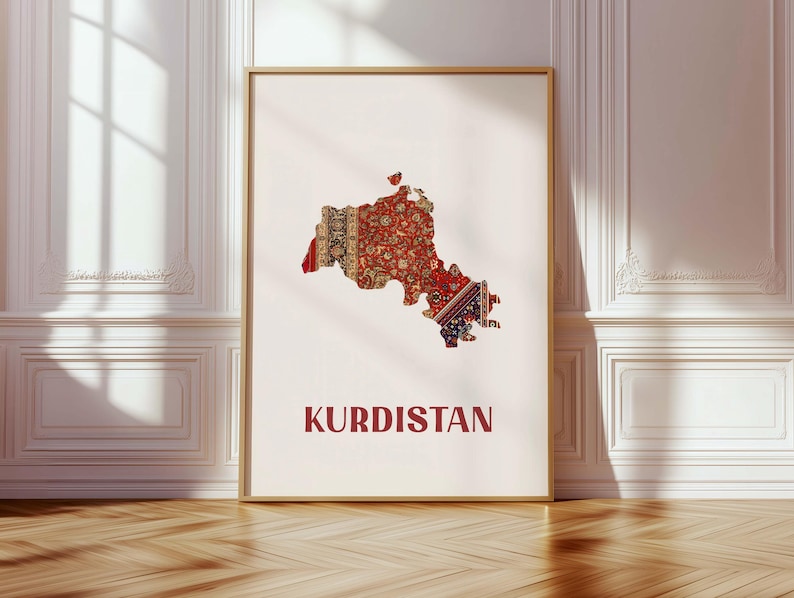 Kurdistan Map Poster – Kurdish Carpet Art, Kurdish, Kurdistan, Kurdish ...