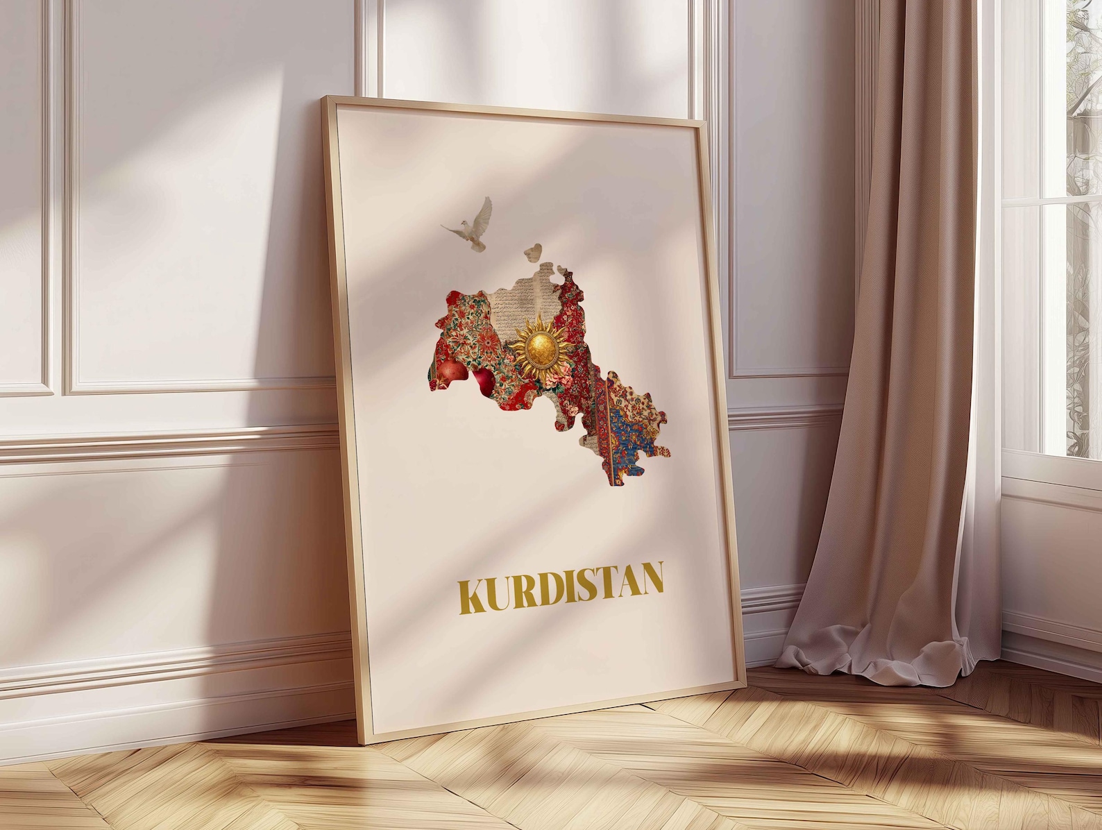 Kurdistan Poster – Kurdish Map, Traditional Art, Kurdish Culture, Wall ...