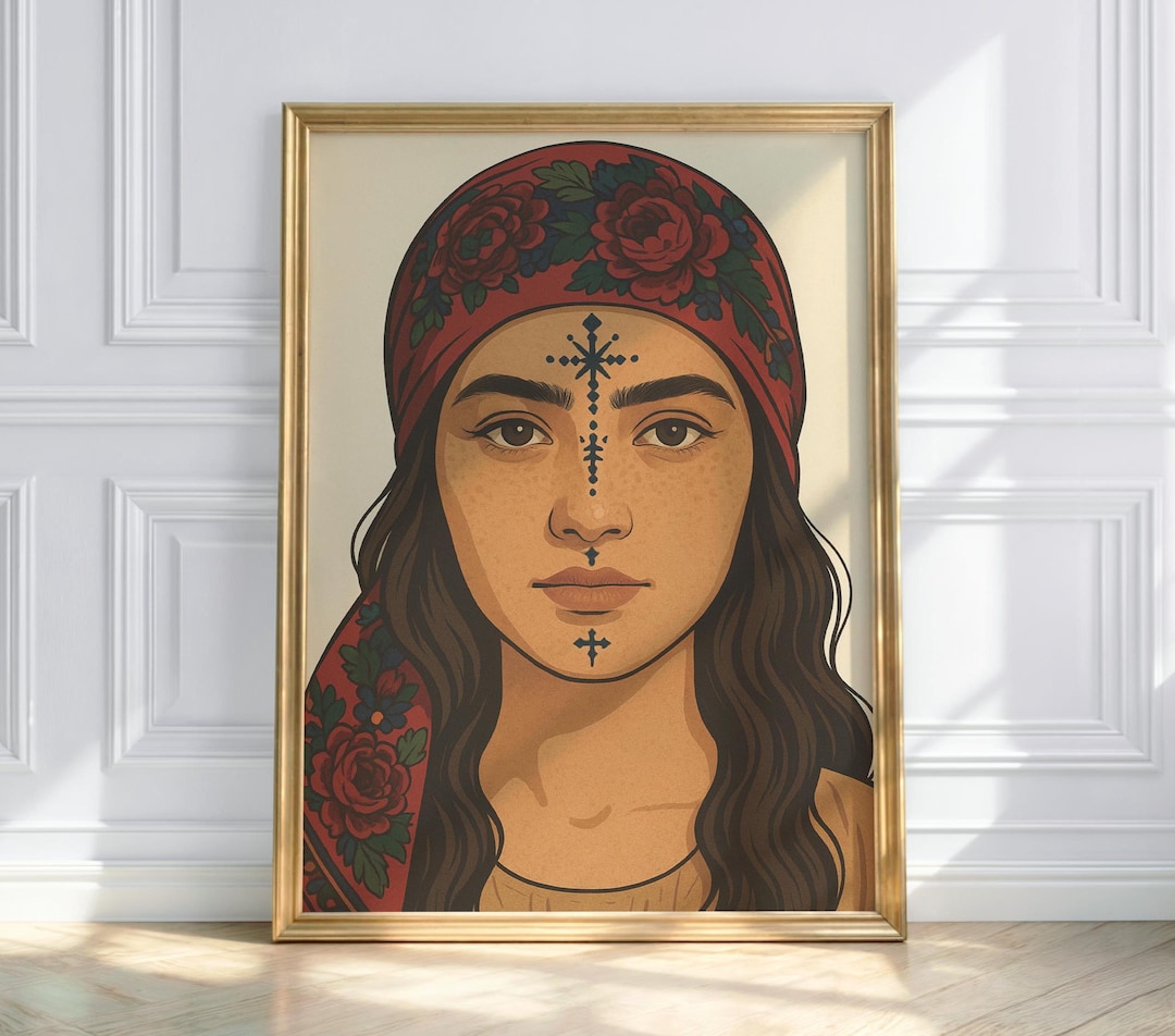 Kurdish Girl Poster – Traditional Art, Wall Decor With Symbolism - Etsy