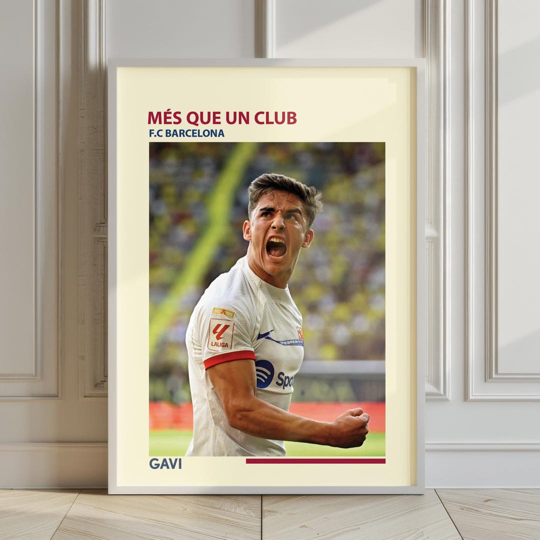 Gaviposter, Fc Barcelona Poster, Gavi Poster, Decor From Fc Barcelona ...