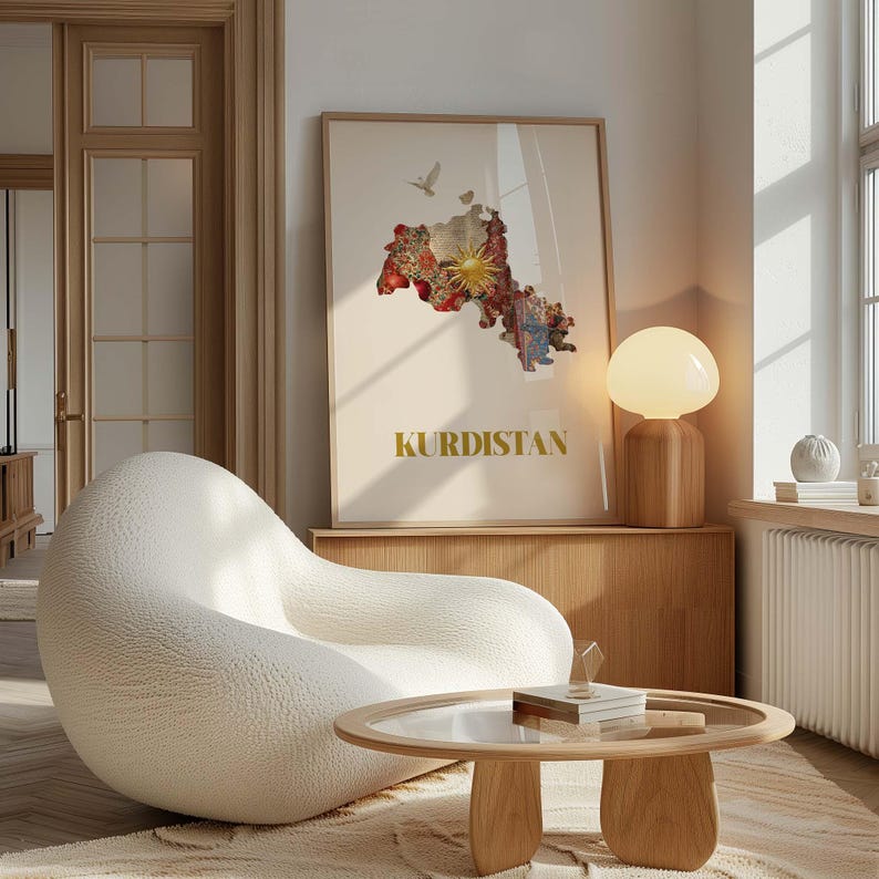 Kurdistan Poster – Kurdish Map, Traditional Art, Kurdish Culture, Wall ...