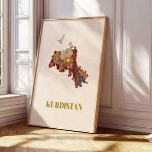 Kurdistan Poster – Kurdish Map, Traditional Art, Kurdish Culture, Wall ...