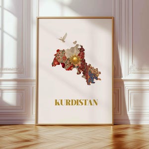 Kurdistan Poster – Kurdish Map, Traditional Art, Kurdish Culture, Wall ...