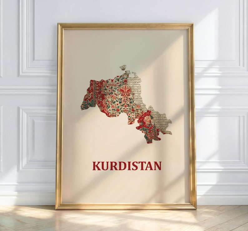 Kurdistan Poster – Kurdish Map, Traditional Art, Kurdish Culture, Wall ...