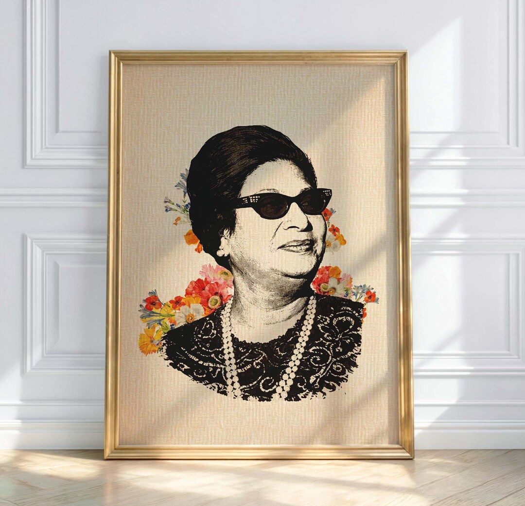 Oum Kulthum Portrait Art – Timeless Arabic Music Legend, Egyptian Diva ...