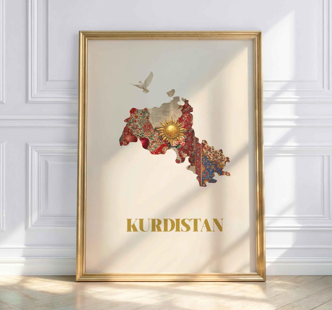 Kurdistan Poster – Kurdish Map, Traditional Art, Kurdish Culture, Wall ...