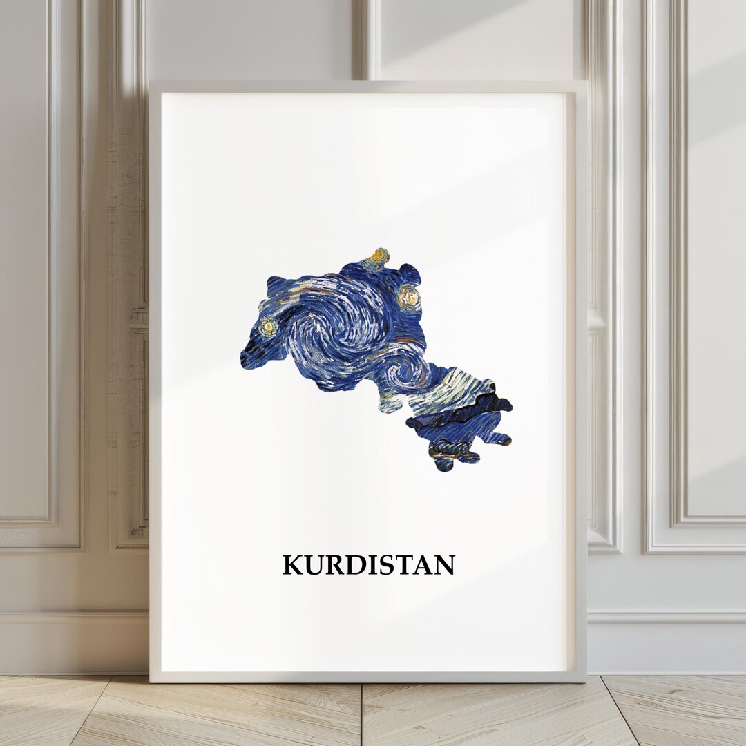 Kurdistan Poster – Van Gogh Style | Artistic Kurdish Wall Art | Unique ...
