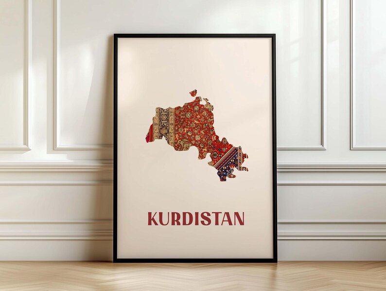 Kurdistan Map Poster – Kurdish Carpet Art, Kurdish, Kurdistan, Kurdish ...