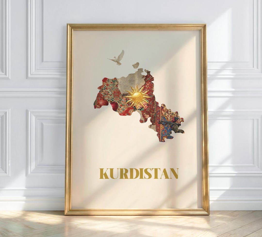 Kurdistan Poster – Kurdish Map, Traditional Art, Kurdish Culture, Wall ...