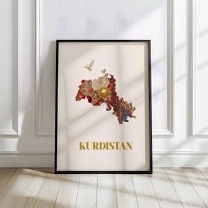 Kurdistan Poster – Kurdish Map, Traditional Art, Kurdish Culture, Wall ...