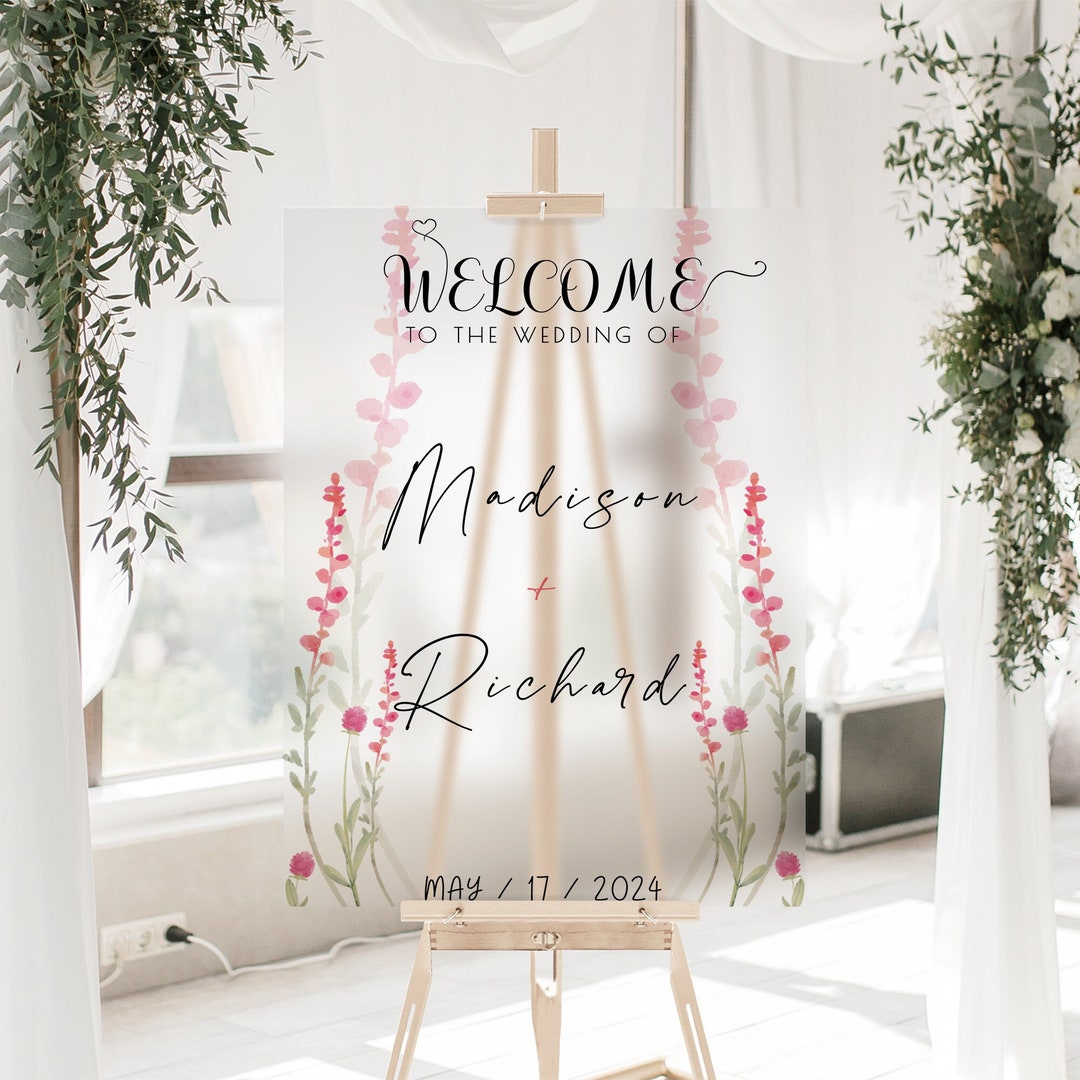 Personalized Acrylic Welcome Sign, Clear Wedding Sign, Frosted Custom ...