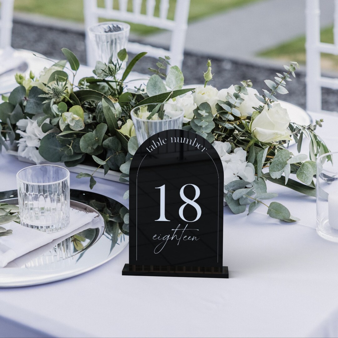 Black Acrylic Table Numbers, Table Numbers Wedding, Wedding Table ...