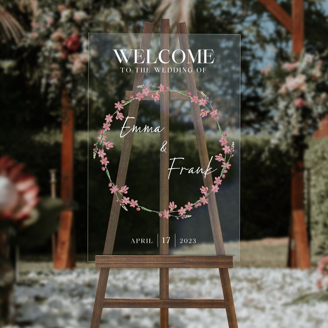 Clear Wedding Sign, Clear Custom Designed Name Wedding Sign, Wedding ...