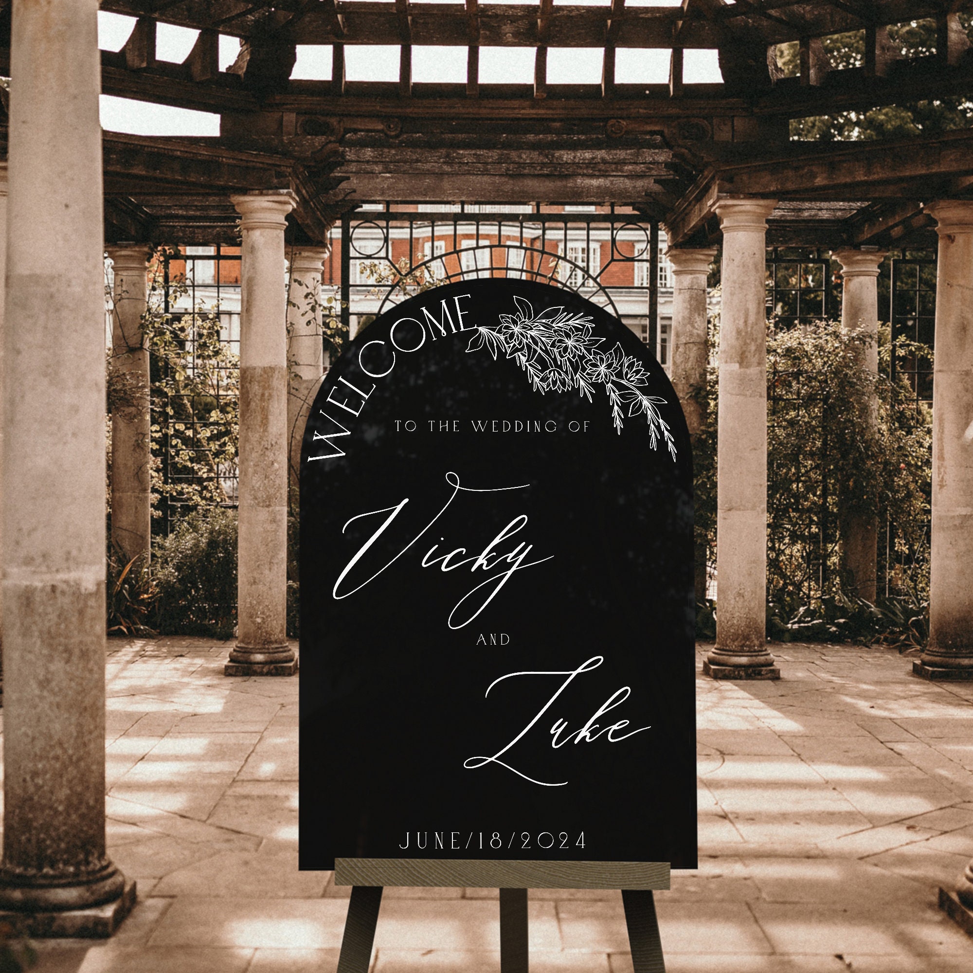 Arched Welcome Wedding Sign Minimalist Wedding Welcome Sign - Etsy