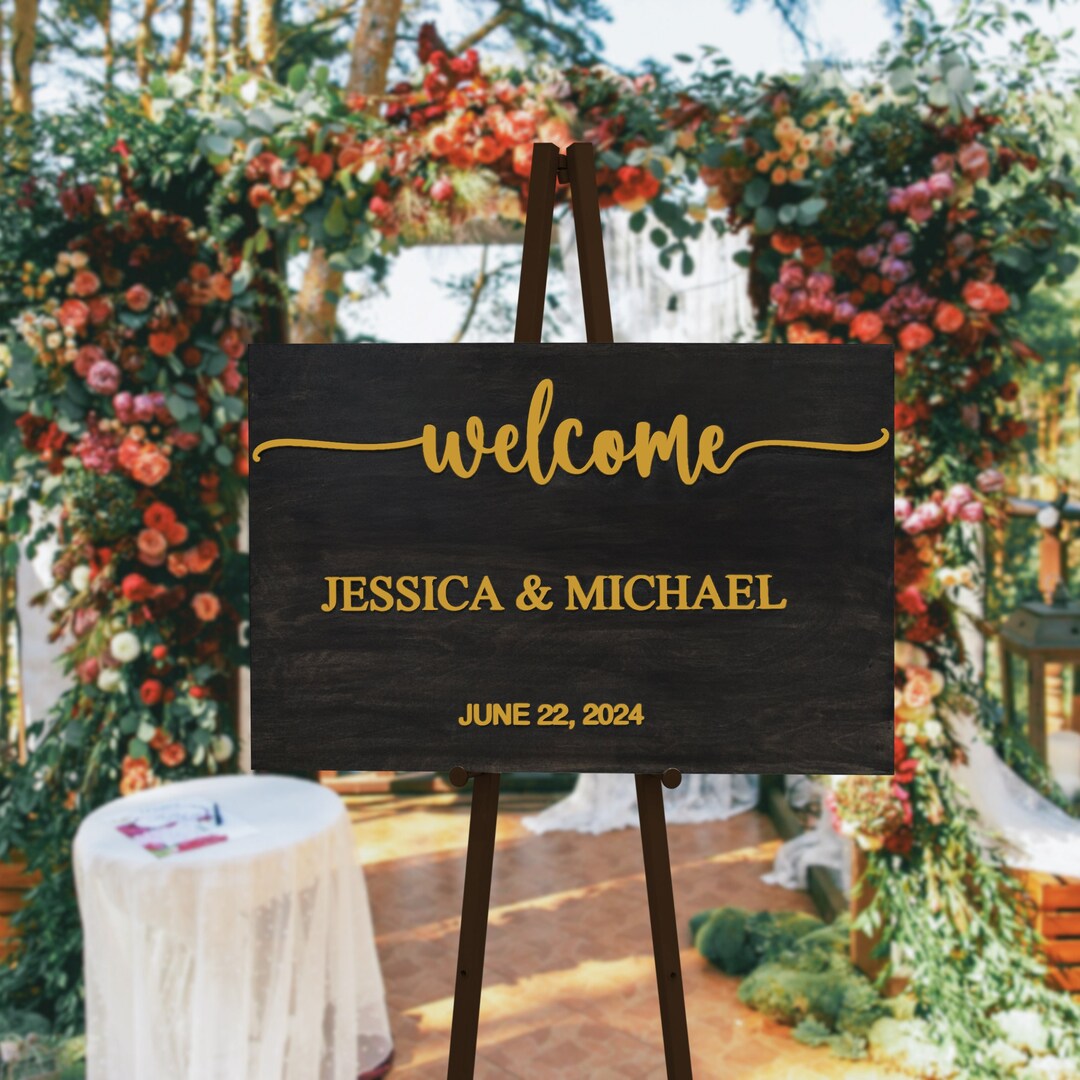 Custom 3D Wood Wedding Welcome Sign: Rustic Barn Decor - Etsy