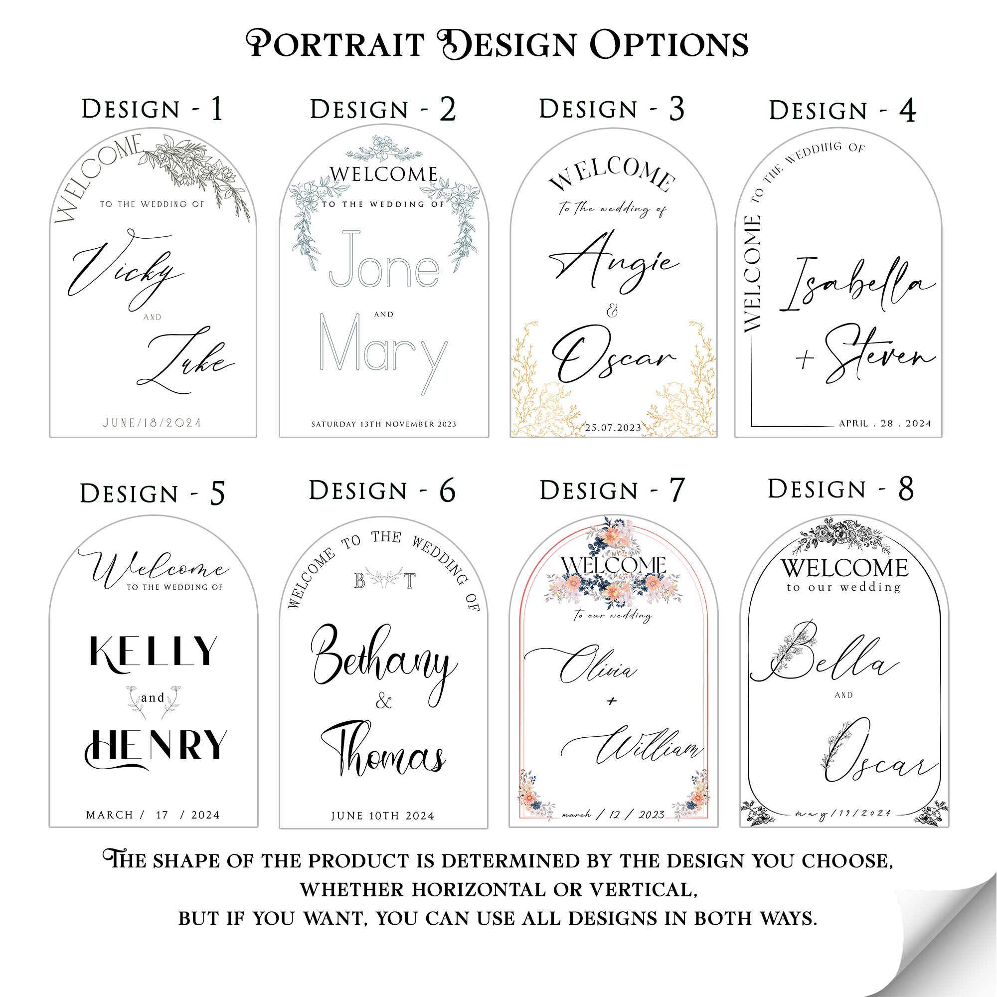 Welcome Wedding Sign, Personalized Welcome to Our Wedding Sign, Arched ...