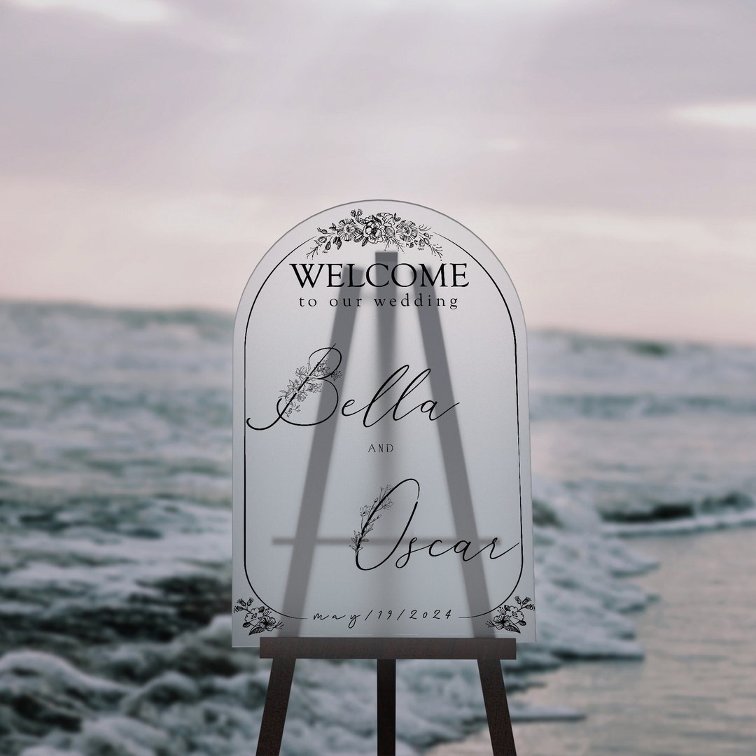 Modern Wedding Welcome Sign, Wedding Entrance Sign, Welcome Wedding ...
